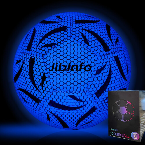 Light Up Soccer Ball Size 5, Glow in The Dark Luminous Soccer Ball for ...