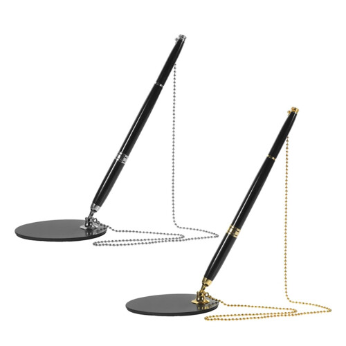 Signature Pen Gel Pen Set with Lanyard and Metal Stand for Reception ...
