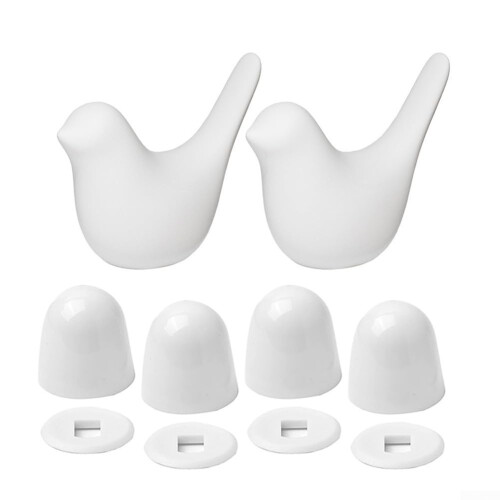 Toilet Bolt Cap Set, 2 Packs Porcelain Bird Toilet Bolt Covers with 4 ...