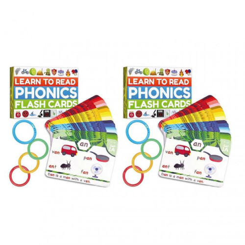 (2pcs)Phonics Flash Cards, Kids Letter Sound Recognition Cards Early ...