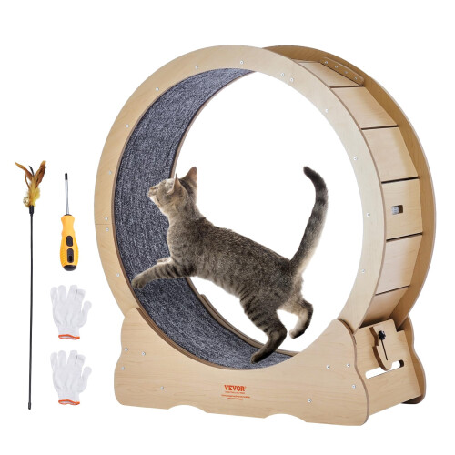 VEVOR Cat Exercise Wheel, Large Cat Treadmill Wheel for Indoor Cats, 35 ...