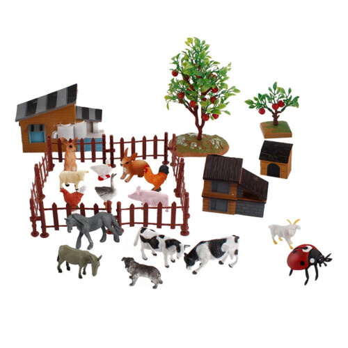 1 Set Mini Farm Animal Set 10 Pieces with Hand-Painted Farm Animals ...