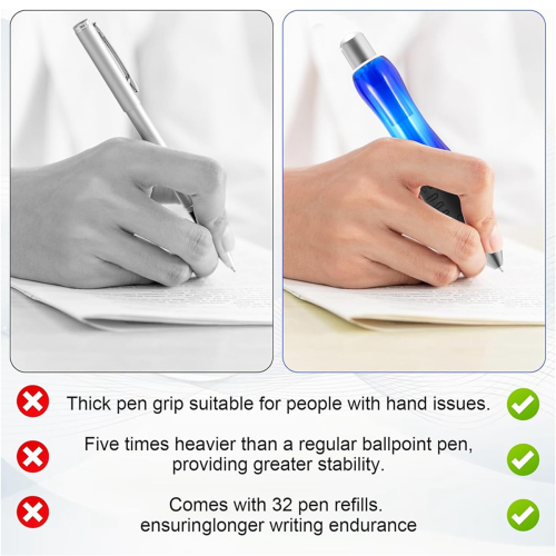 Big Fat Pens 8 Black + 8 Blue Pen Large Wide Grip Pens on OnBuy