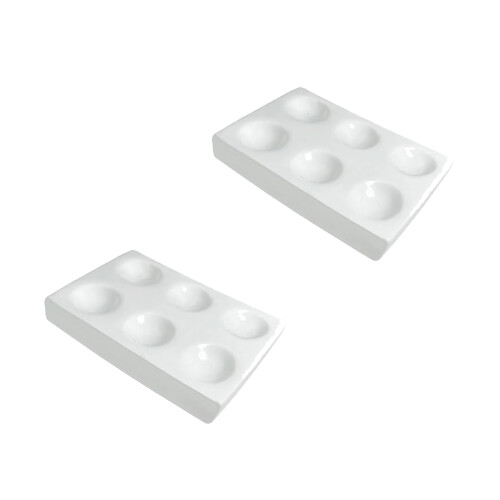 6 Cavity Porcelain Spotting Reaction Plate Set, Ceramic Lab Experiment ...