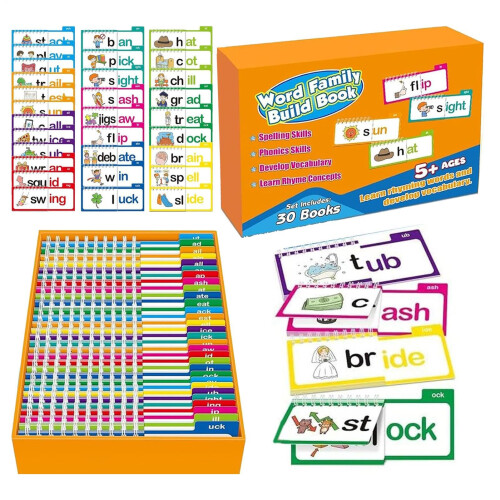 Word Family Flash Cards for Kindergarten, Phonics Flashcards for Early ...