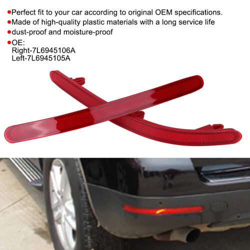 Rear Bumper Reflector Light Pair 7L6945106A/5A Red Plastic on OnBuy