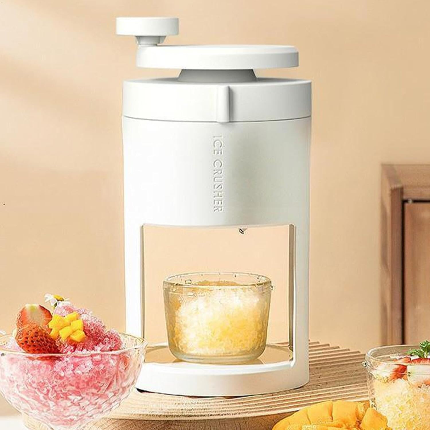 Shaved Ice Machine Hand Crank, Stainless Steel Ice Shaver Device for ...