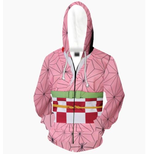 (Pink Kamado Nezuko, XL) Slayer Kimetsu Demon No Yaiba Hoodie Cosplay ...