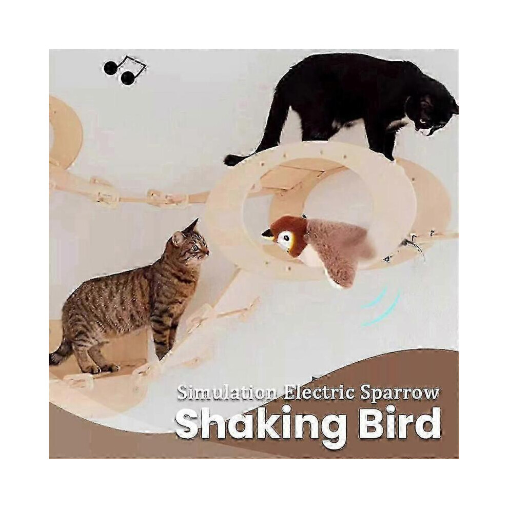 (Chirp)2025 Interactive Flying Bird Cat Toy - Flapping Sparrow Hanging ...