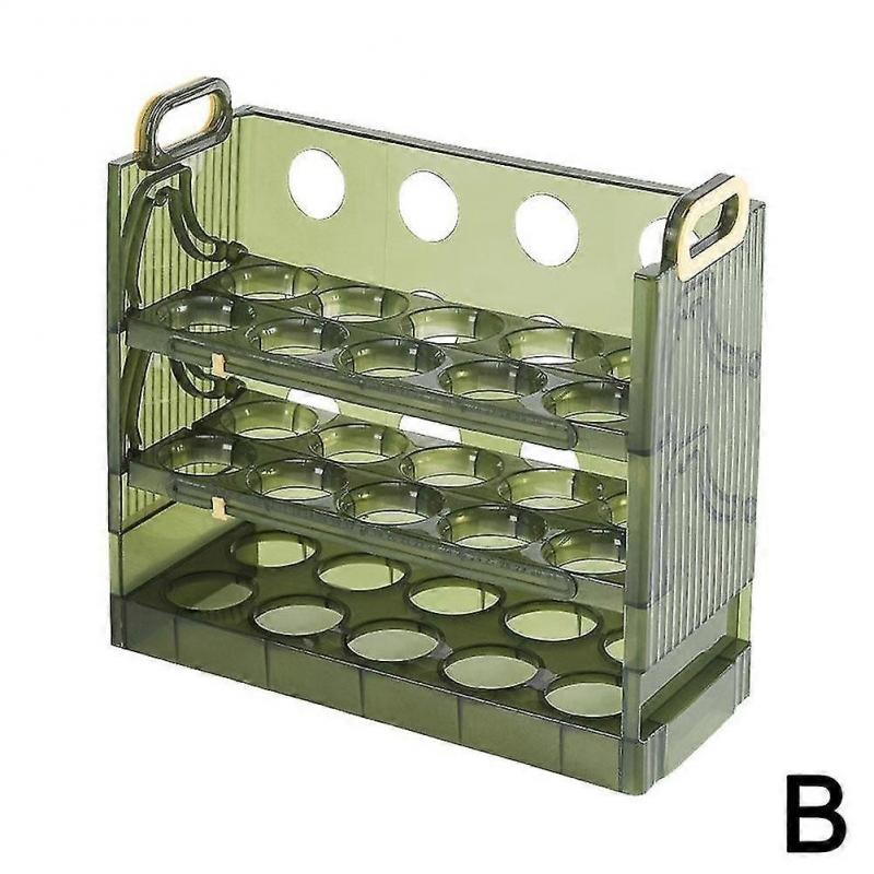 (Three tier) 2025 Flippable Egg Fridge Organizer 20/30 Capacity Clear ...