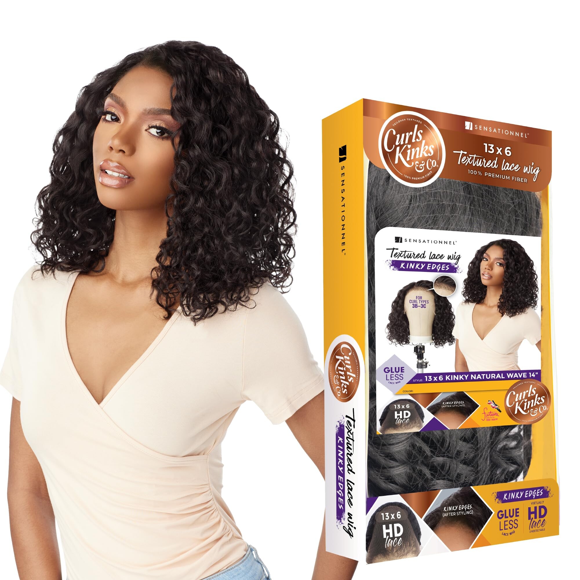 Sensationnel Curls Kinksandco Kinkyedges Wig - Eneau naturel Kinky 14 ...