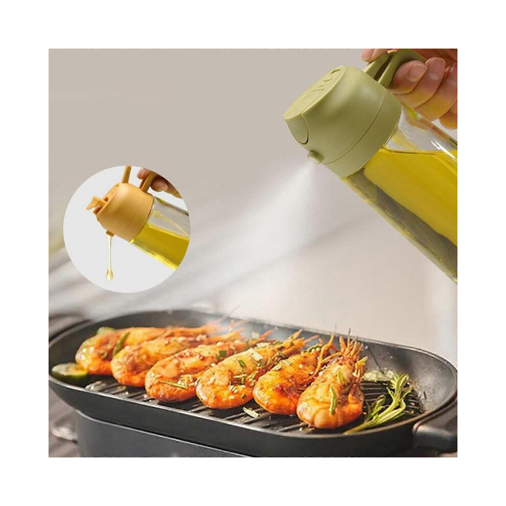 (Yellow) 2-in-1 Glass Oil Sprayer And Dispenser Spray Bottle Cooking ...