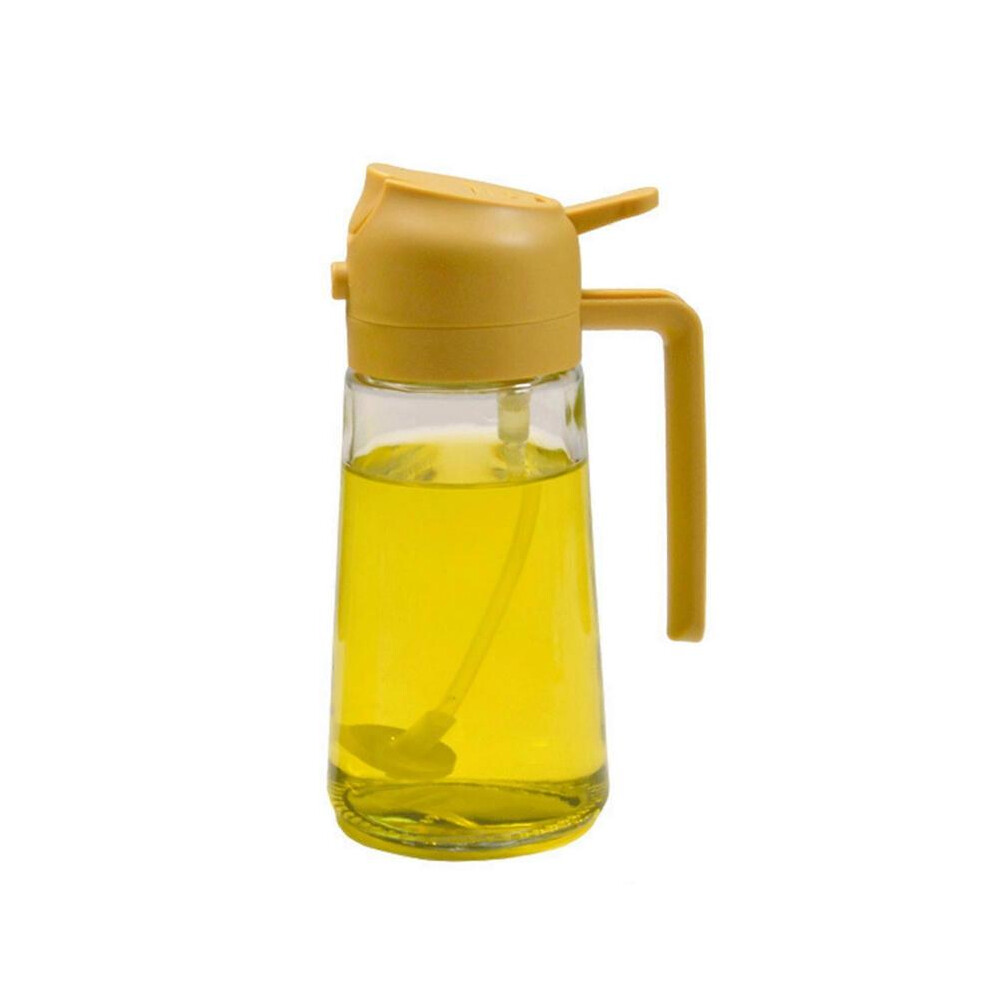 (Yellow) 2-in-1 Glass Oil Sprayer And Dispenser Spray Bottle Cooking ...