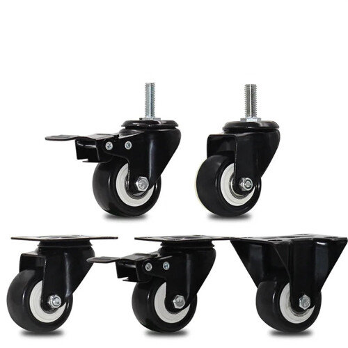 2Pcs 250KG Load-Bearing 2.5 Inch Low Profile Casters for Heavy-Duty ...