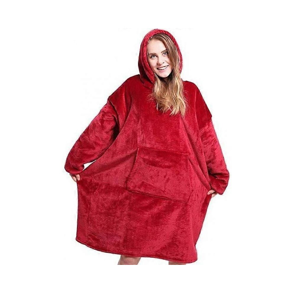 Version rouge - Couverture d'hiver surdimensionnée avec manches pour ...