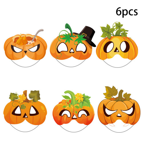 (Pumpkin)Máscara de papel con patrón de calabaza de pavo de dibujos ...