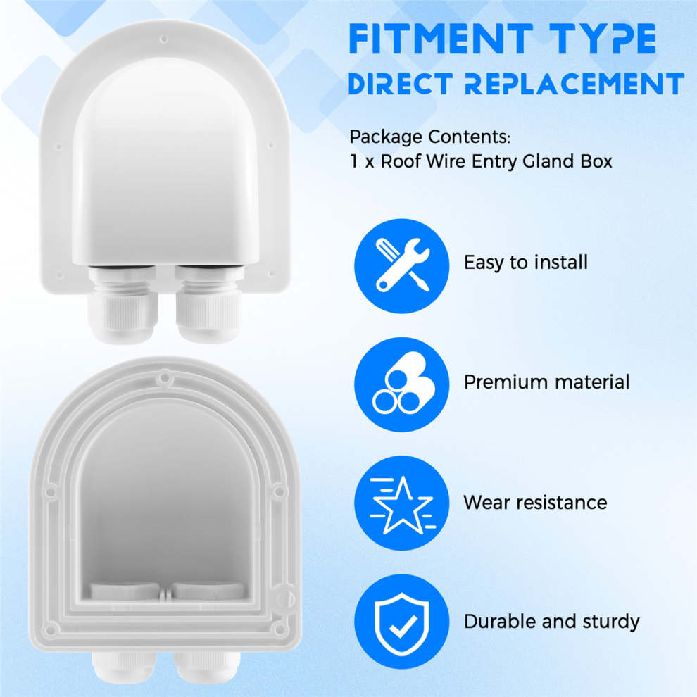 Roof Wire Entry Gland Box Solar Panel Cable Motorhome Caravan Boat-A on ...