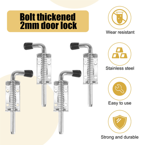 4 Pack 5 Inch Spring Loaded Latch Pin 304 Stainless Steel Barrel Bolt ...