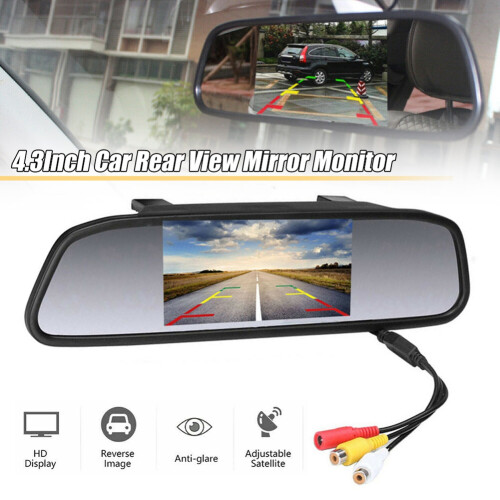 4.3Inch Car DVR Dash Camera Rear View Mirror Monitor Supports 2-Way Vi ...