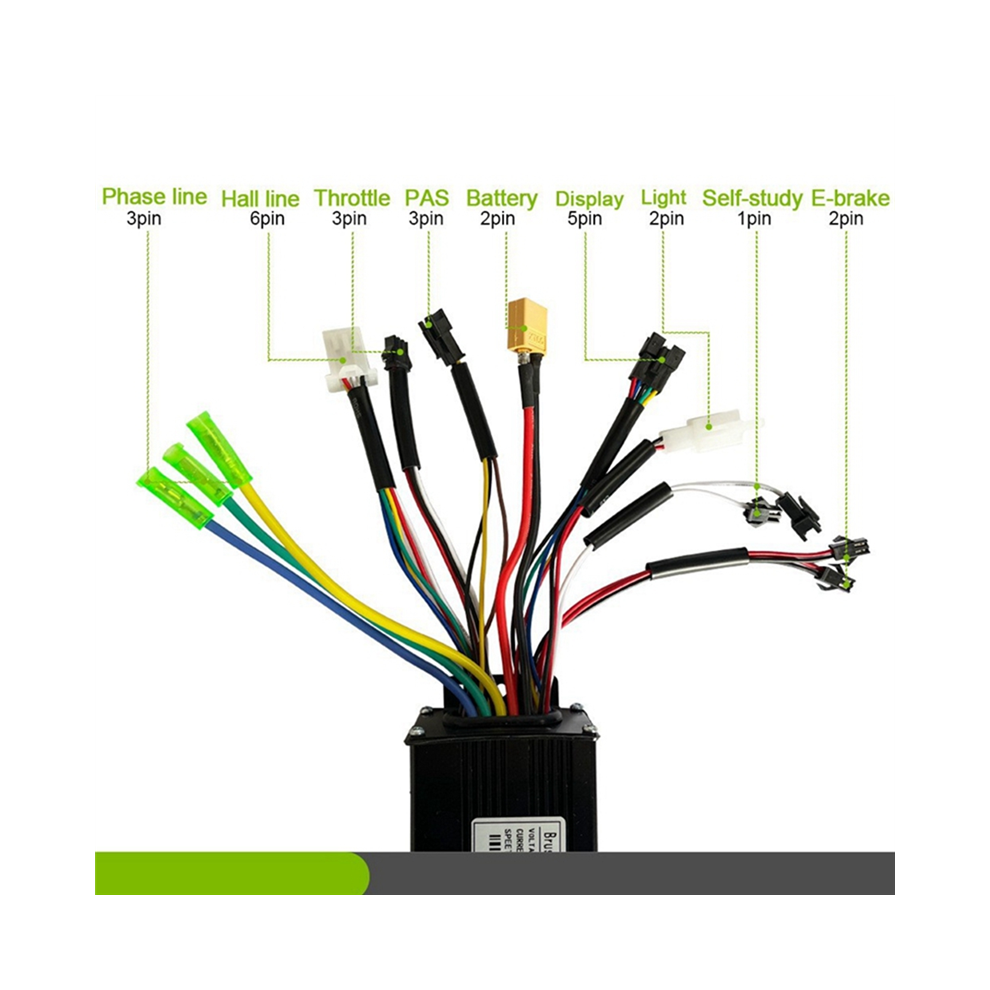 Controlador de três modos para bicicleta elétrica 24V 36V 48V 26A, com ...