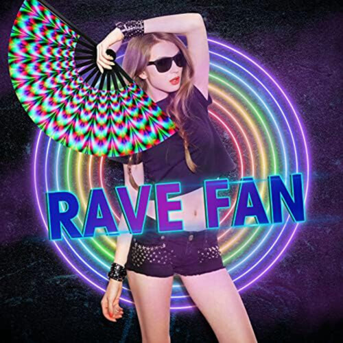 Mulheres Raves Fold Hand Fan Fluorescência Glow Club Prom Disco Freaky ...