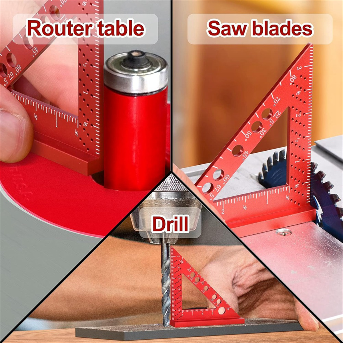 90 Degree Mini Carpenter Square with Scribe Holes, Precision Woodworki ...