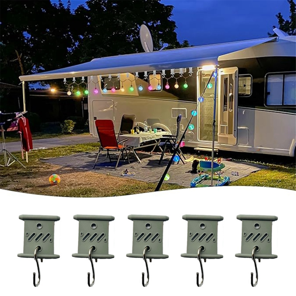 16Pcs RV Awning Hooks Cedarwood Rail Hangers for Caravan Camping Tent ...