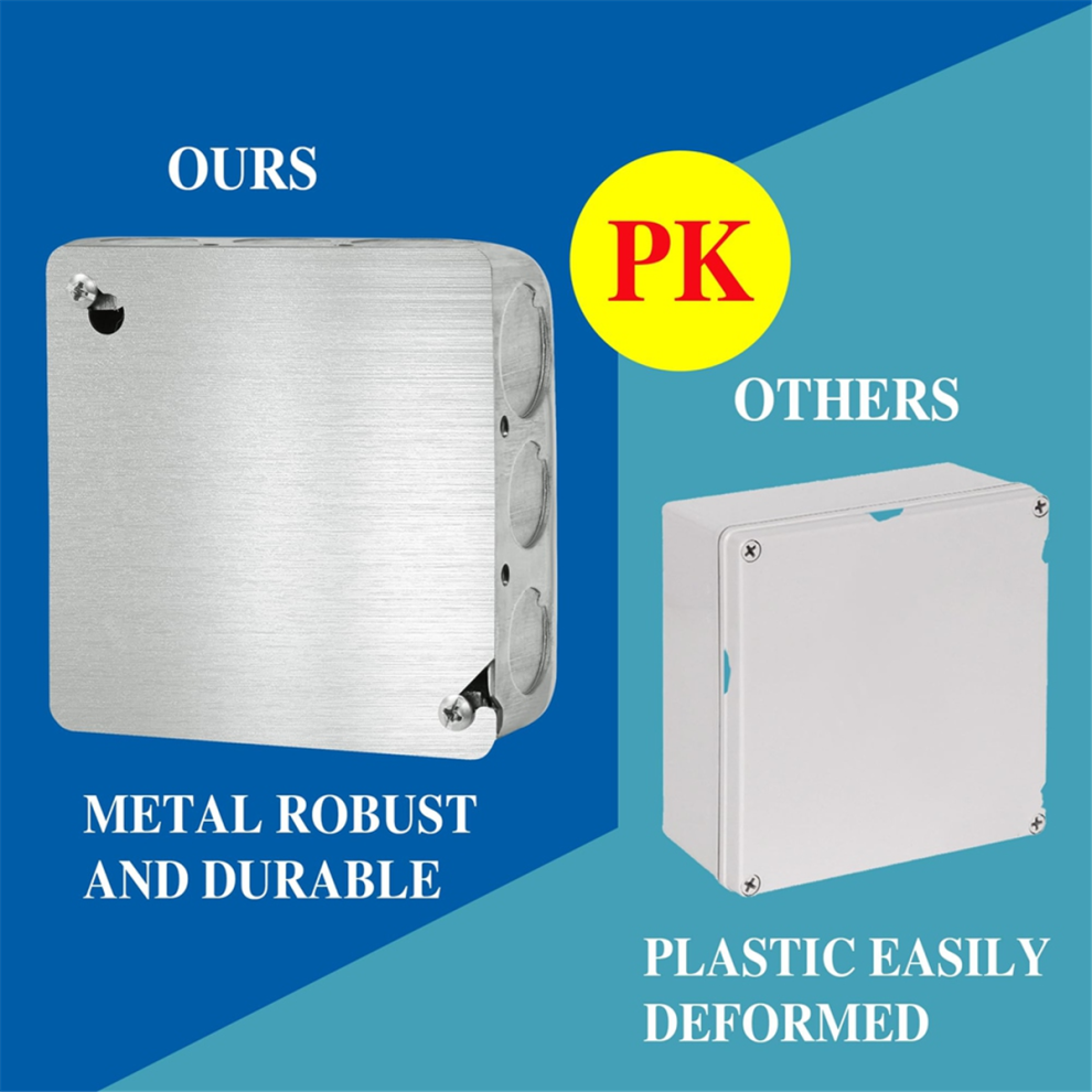 4x4In Metal Electrical Box Cover Plates, 4 Pcs Electric Junction Plate ...