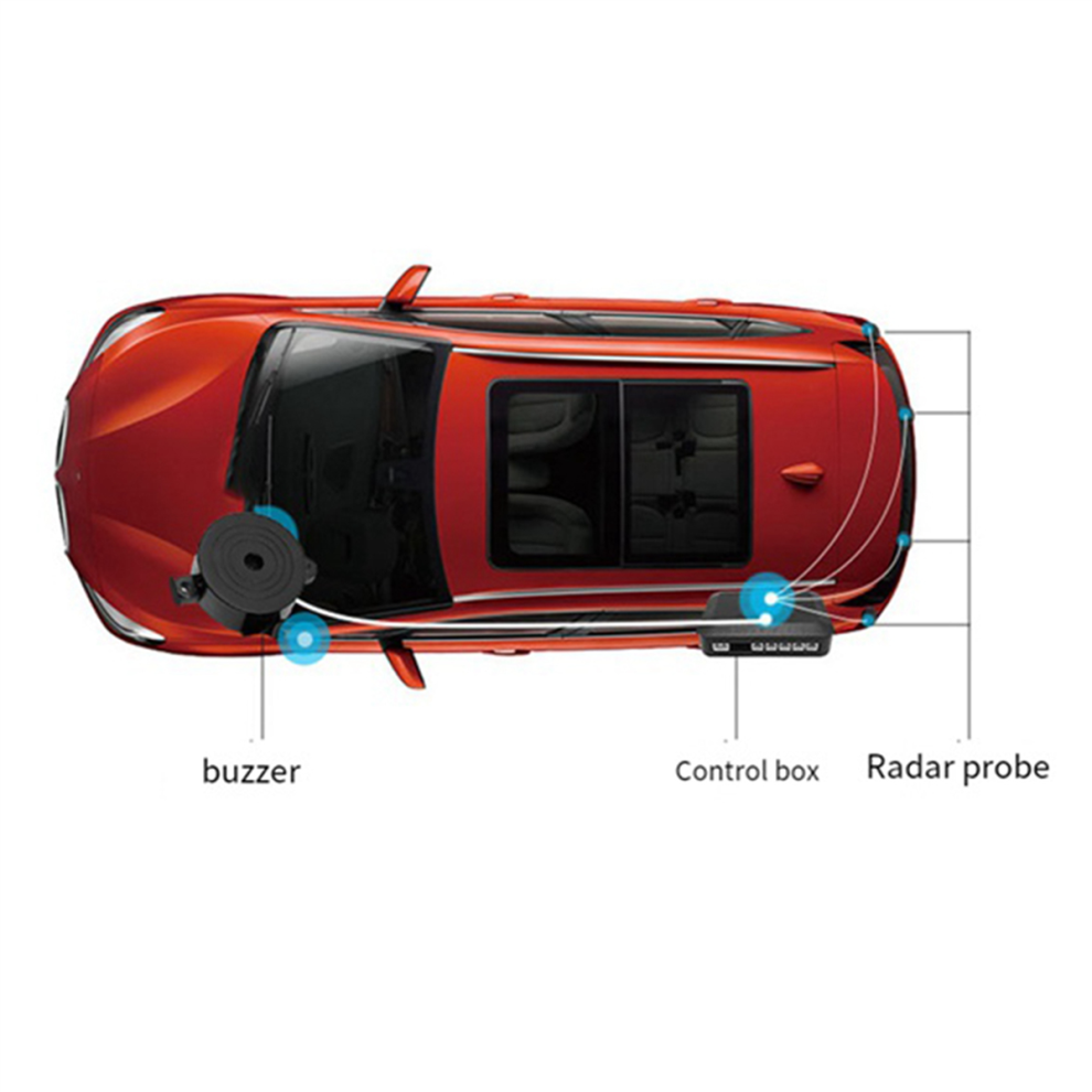 Car Parking Sensor Kit Universal 4 Sensors Buzzer Reverse Backup Radar ...