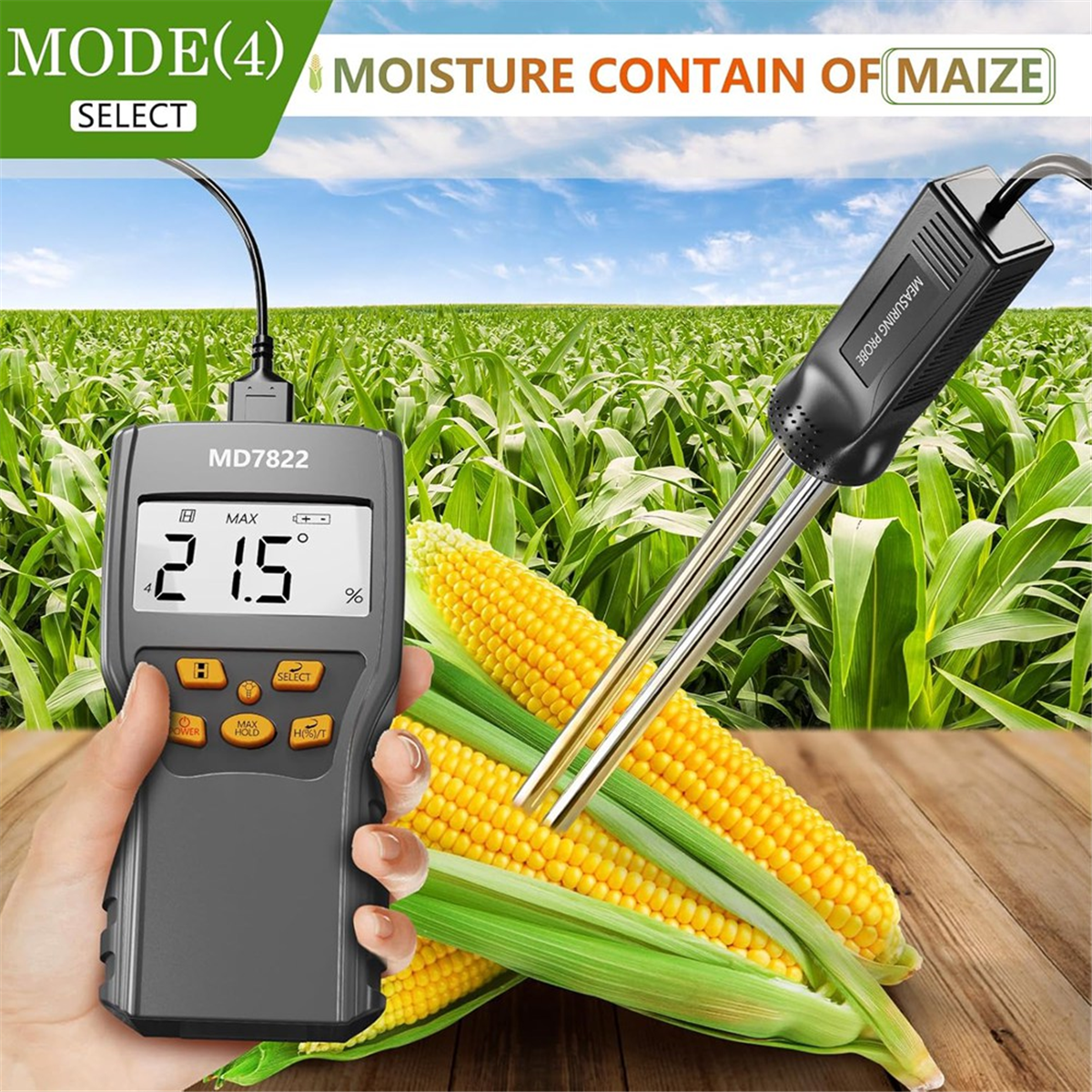 Hay Moisture Tester,Moisture Meter Probe for Hay,Froage Grass, Leymus ...
