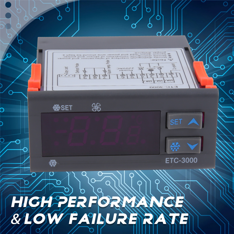 ETC-3000 Mini Temperature Controller Refrigerator Thermostat Regulator ...