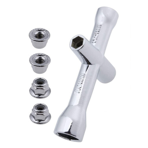 Metal 12mm Wheel Hex Adapter 7mm Thickness M4 Flanged Lock Nut Cross W ...