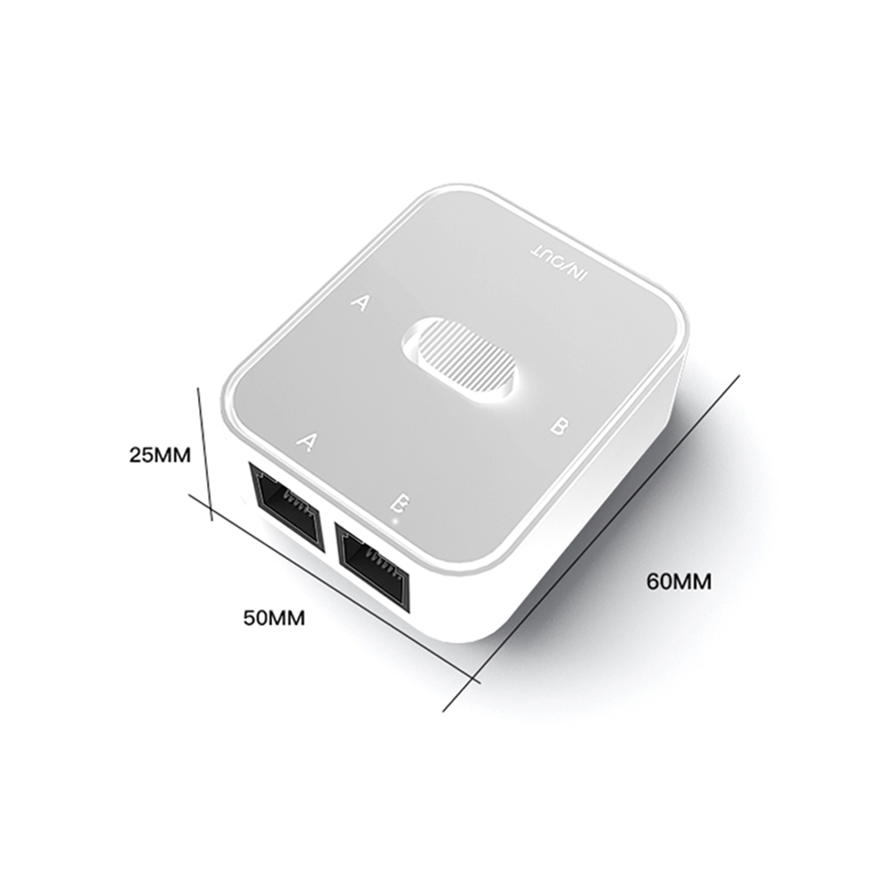 2 Port RJ45 LAN CAT6 Switch Selector 1000Mbps in 1 Out /1 OutRJ45 Netw ...