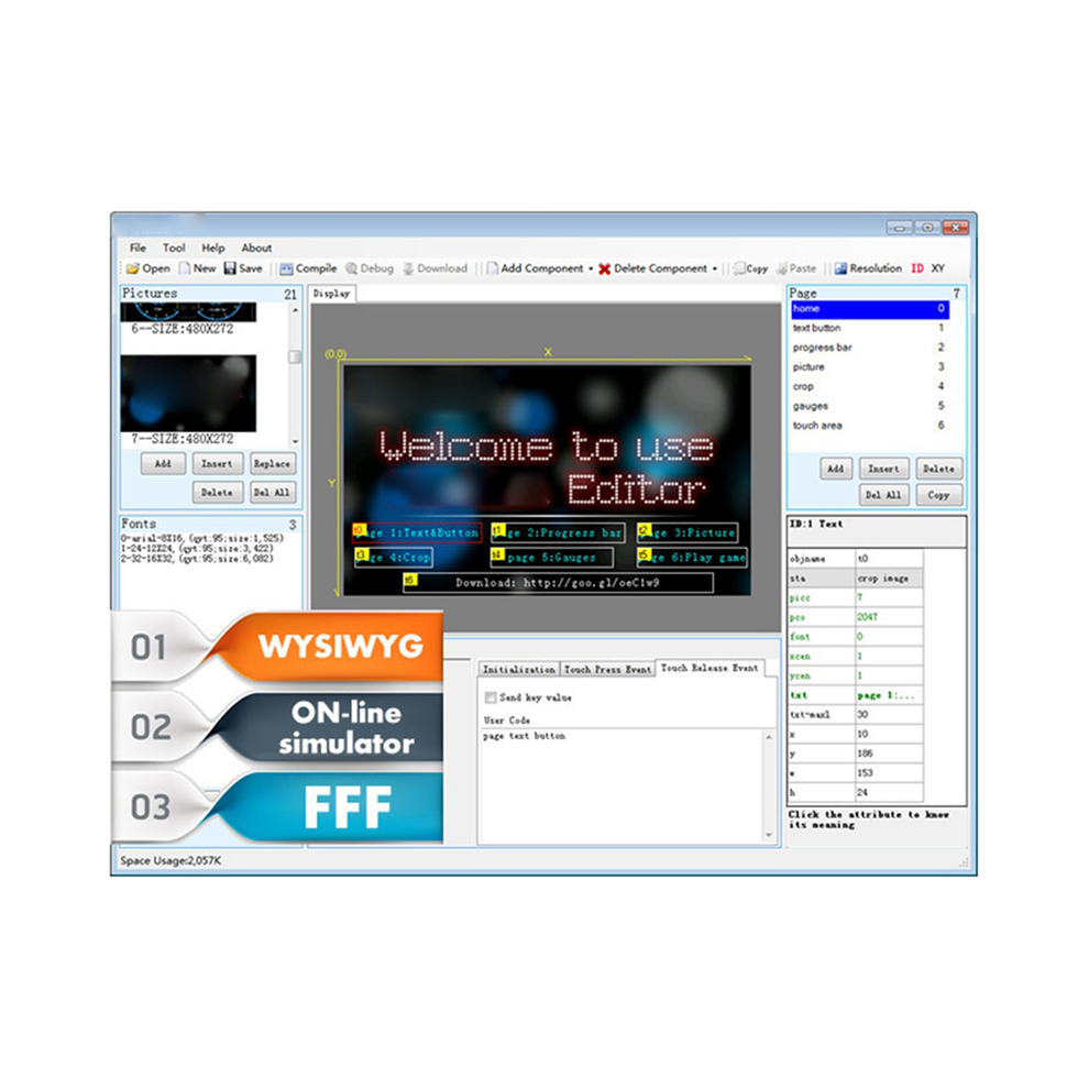 Écran tactile LCD HMI NX3224T024 Interface homme-machine 2,4 pouces HMI ...