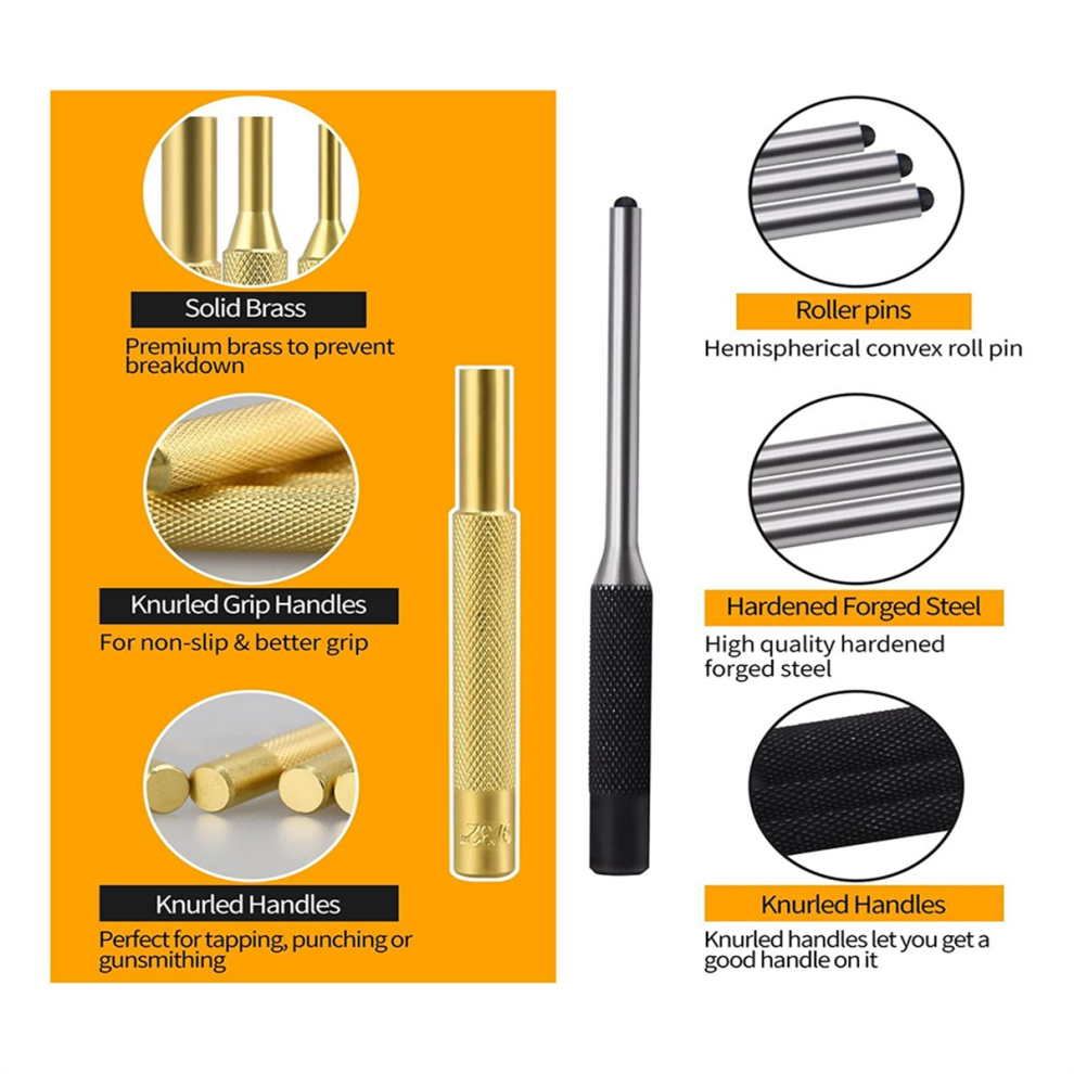 Comprehensive Roll Pin Punch Set, Removing & Repair Tool Kit Perfect f ...