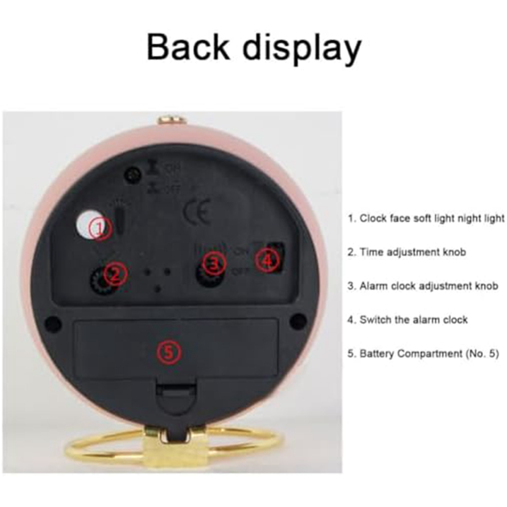 Alarm Clocks,Retro Backlight Simple Design Small Desk Clock with Night ...