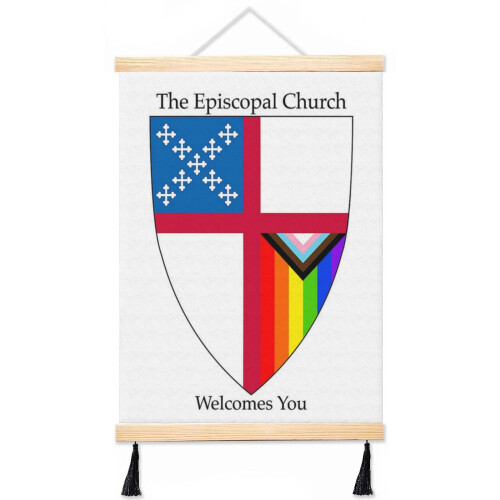 (Episcopal Church Shield With Progressive Pride Flag Vertical Rainbow ...