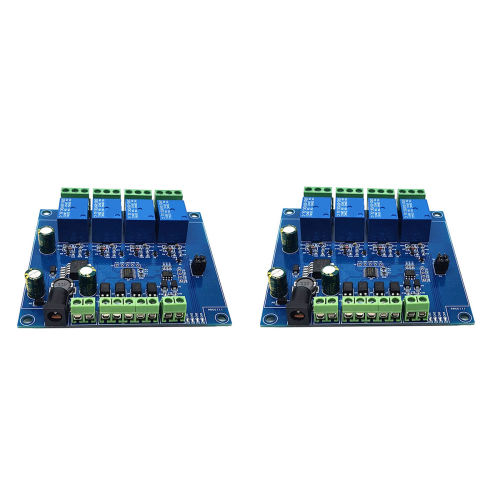 2X Modbus RTU 4 Way Relay Module 7-24V Switch RS485/TTL Input and Output with Anti Reverse ...