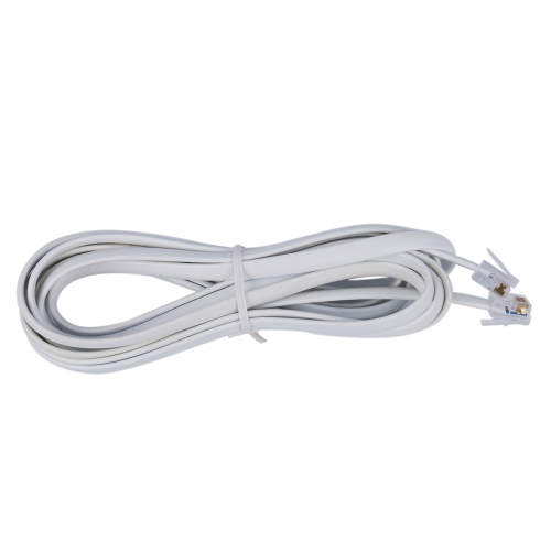 6P6C RJ11 Telephone Extension Fax Modem Cable Line 9.8Ft Length White ...