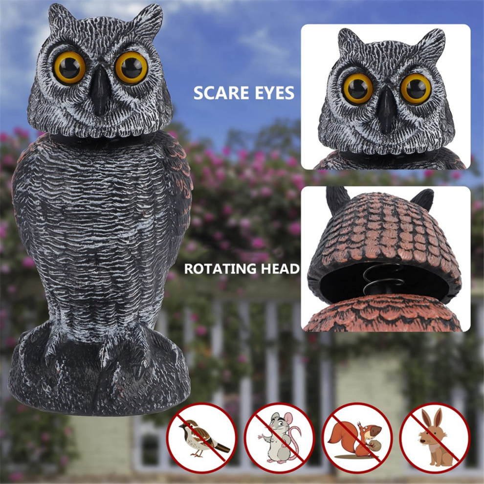 Fake Owl Decoys to Scare Birds Away,Rotating Head Bird Deterrents on OnBuy