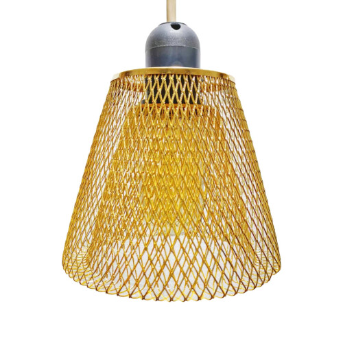 (gold trapezoid) Iron Pendant Lamp Shade Retro Hanging Light Cover for ...