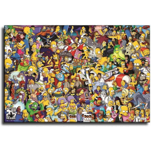 The Simpsons 500-Piece Wooden Jigsaw Puzzle for Adults - Fun Stress ...