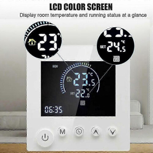 (W-2) Tuya Smart WiFi Wall Thermostat Programmable Remote Control NTC ...