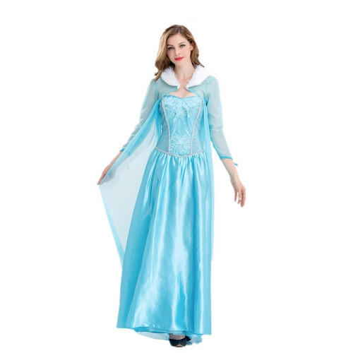 (S) Queen Elsa Frozen Costume Cosplay Women Role Play Dress Fashion ...