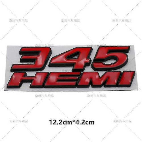 (Rose Red) 6.4l Hemi Metal Badge Emblem Decal Rear Trunk Sticker for ...