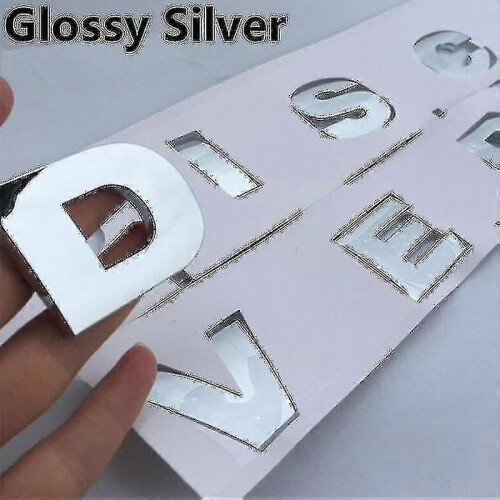 (Chrome Silver Front) Round Font Letters Emblem Badge for Discovery 4 ...