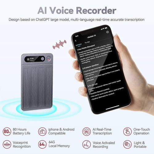 2025 Latest Model 2025 Upgraded AI Voice Recorder with App Control ...
