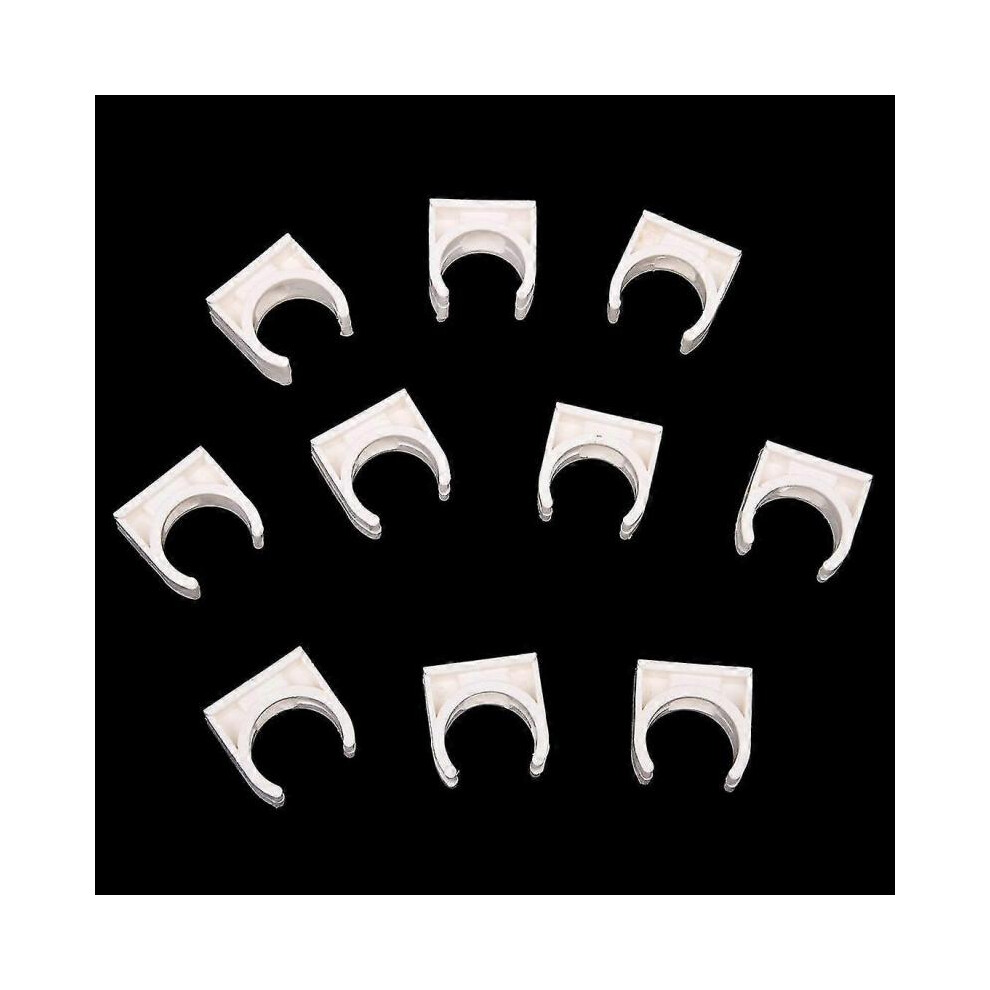 10 Pcs 20mm Diameter White Pvc Water Supply Pipe Clamps Clips Fittings ...