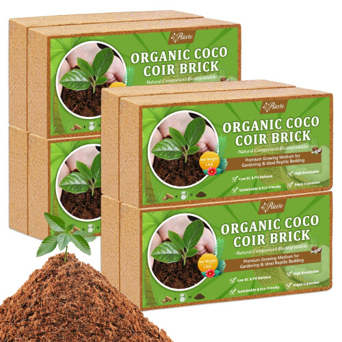 Riare 8 x 650g Organic Coco Coir Bricks - 100% Natural Compressed Coco ...