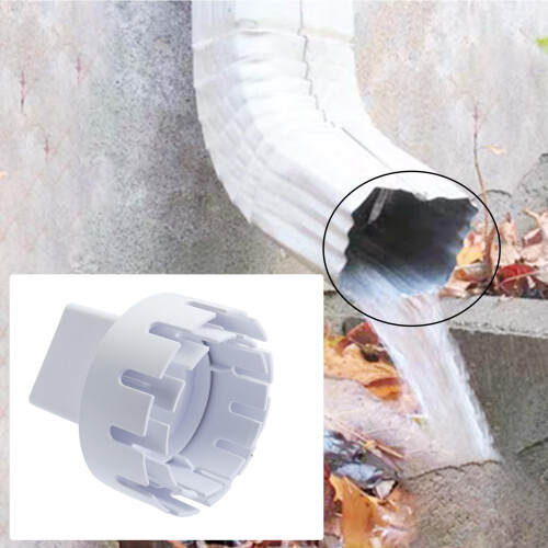 (White) 3x4 Inch Drain Pipe Draining Rain Gutter PVC Drain Connector ...